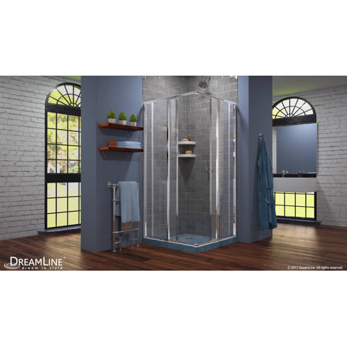 Dreamline Cornerview 36 X 76 75 Square Sliding Shower Enclosure With